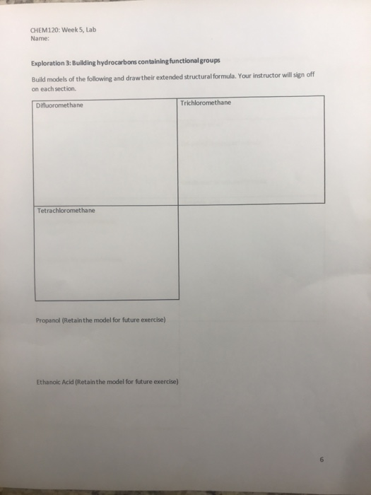 Solved CHEM120: Week 5, Lab Name: Exploration 3: Building | Chegg.com