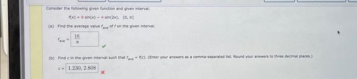 Solved Consider the following glven function and given | Chegg.com