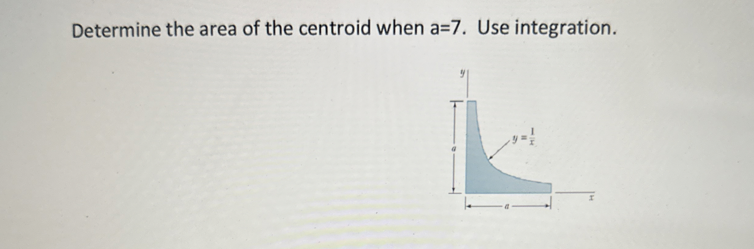 Solved Determine the area of the centroid when a=7. ﻿Use | Chegg.com