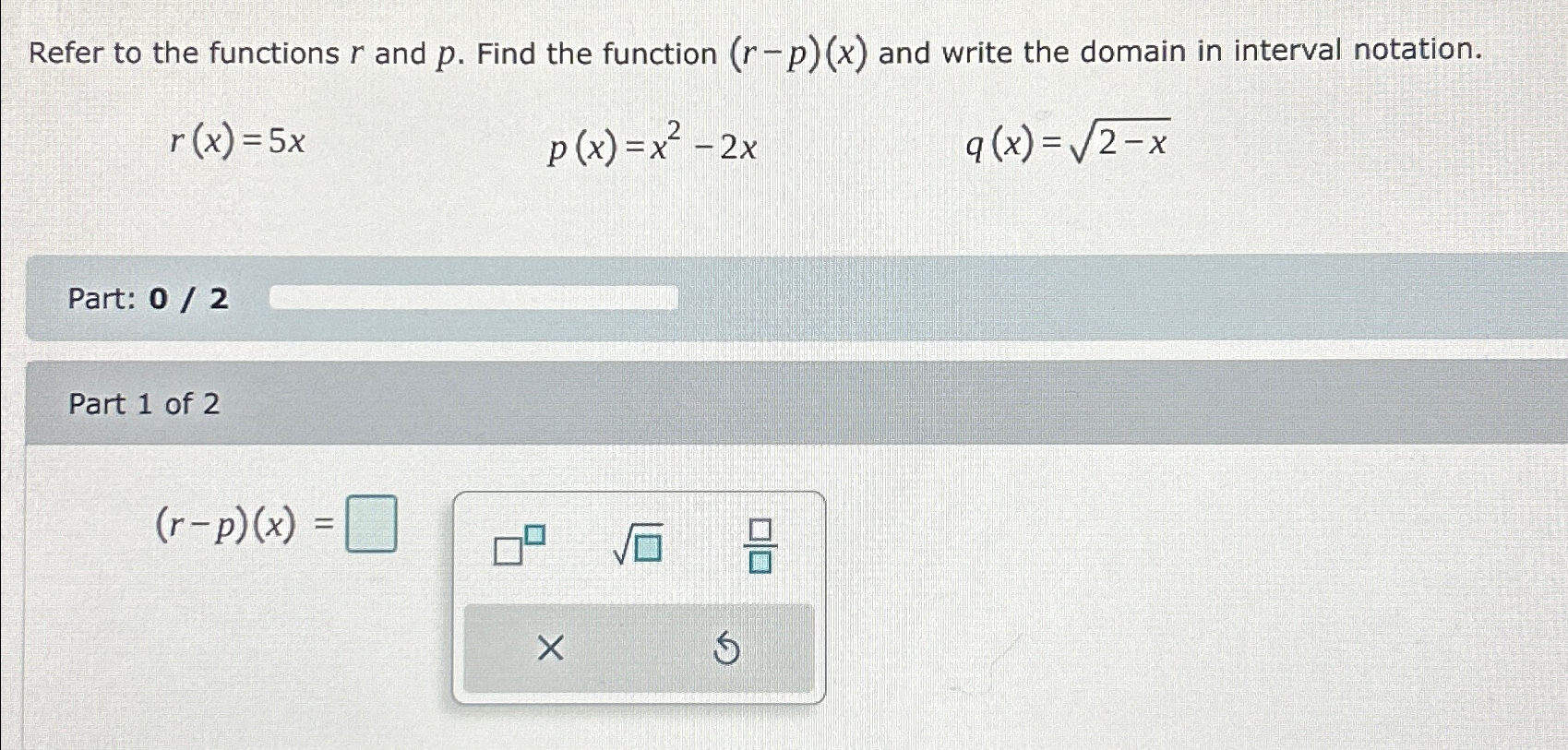Solved Refer to the functions r and p. Find the function | Chegg.com Solved Refer to the functions r and p. Find the function | Chegg.com
