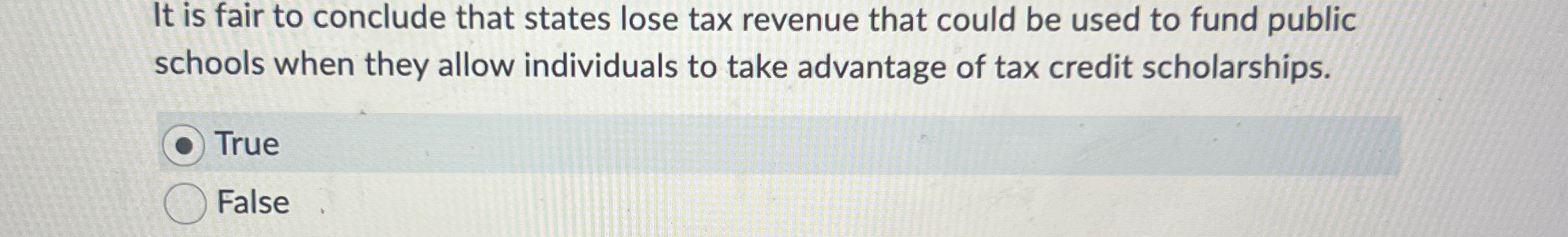 Solved It is fair to conclude that states lose tax revenue | Chegg.com