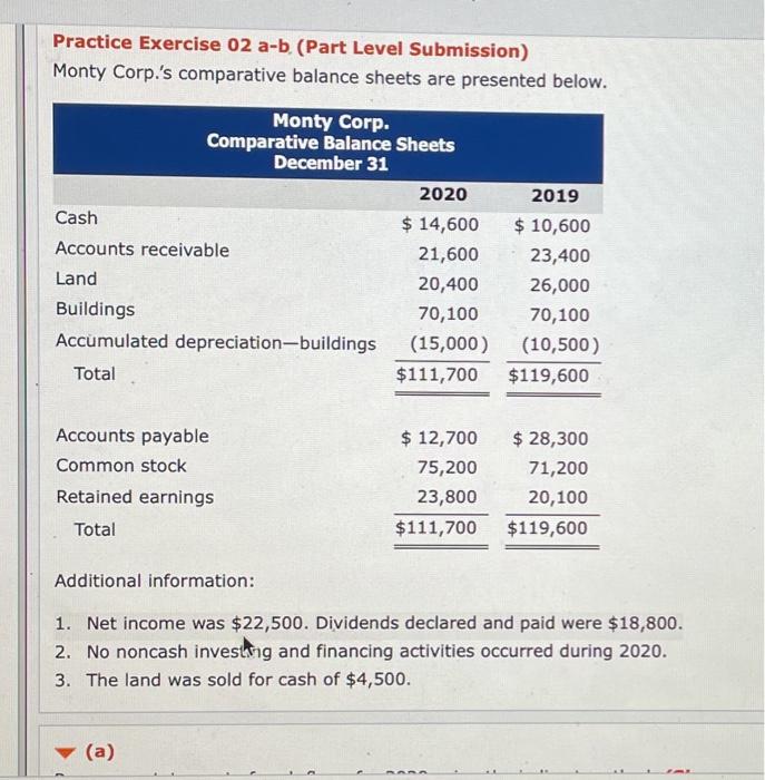 Solved Practice Exercise 02 a-b (Part Level Submission) | Chegg.com