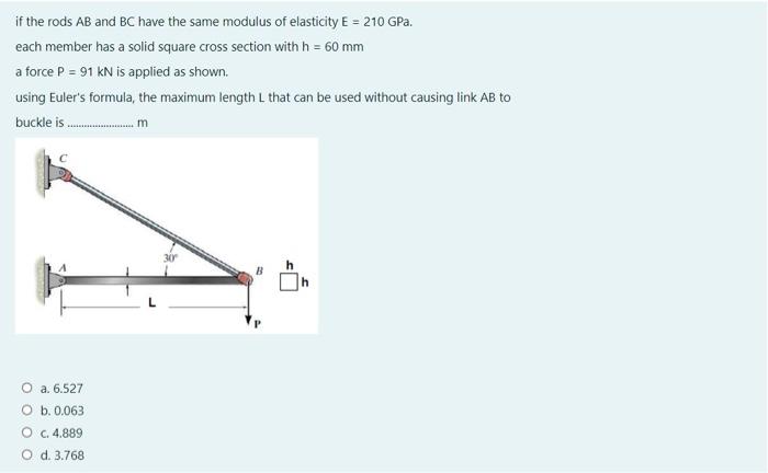 Solved if the rods AB and BC have the same modulus of | Chegg.com