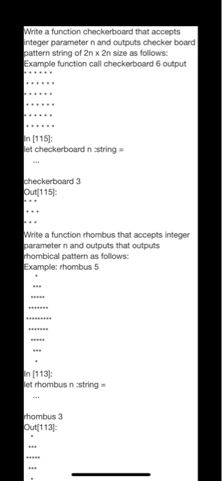 Solved Write A Function Checkerboard That Accepts Integer 0459