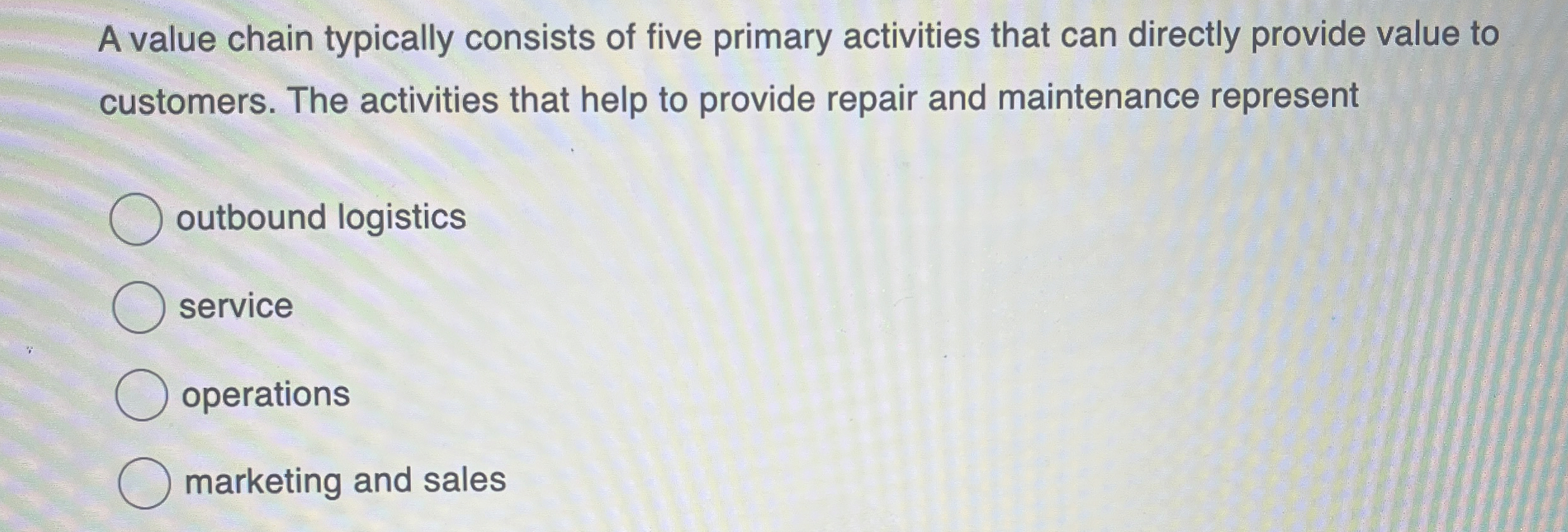 Solved A value chain typically consists of five primary | Chegg.com