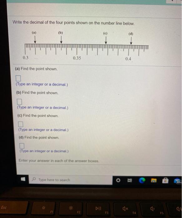 Solved Write the decimal of the four points shown on the | Chegg.com