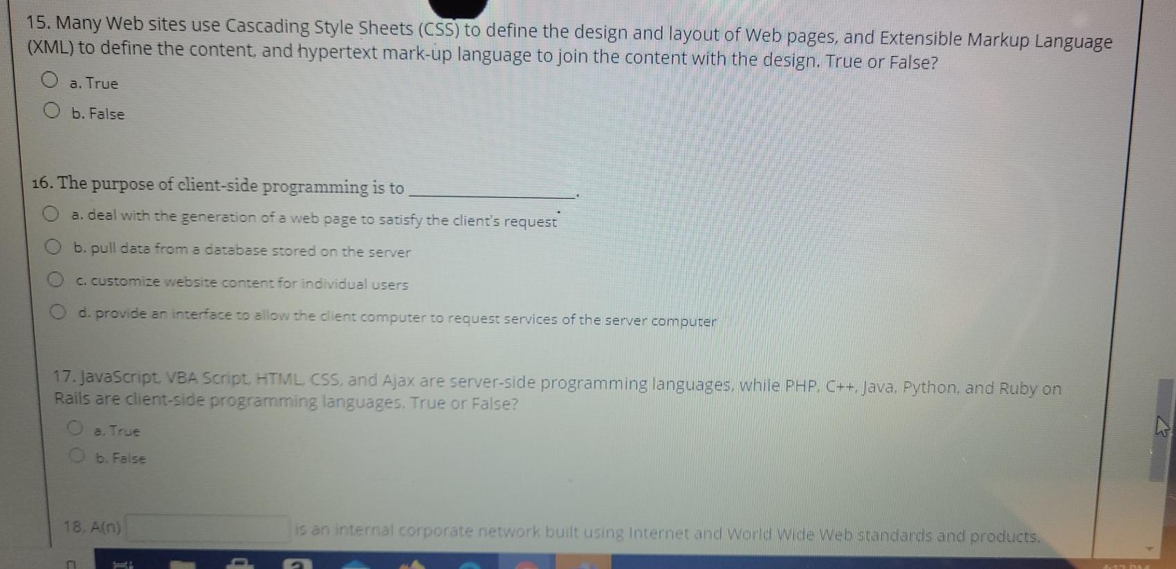 Solved 15 Many Web Sites Use Cascading Style Sheets CSS Chegg