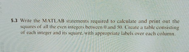 Solved 5.3 Write the MATLAB statements required to calculate | Chegg.com