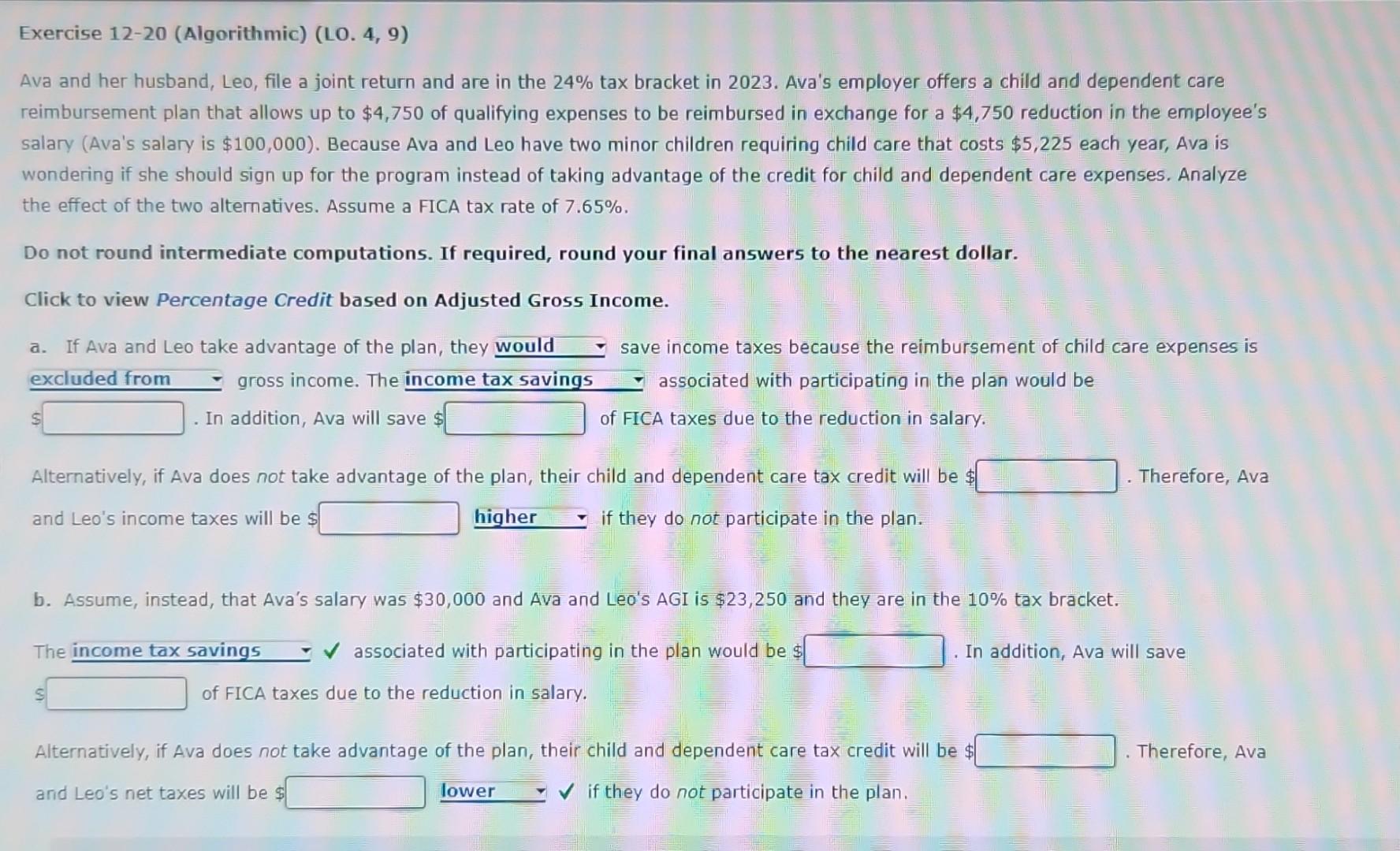 Solved Ava and her husband, Leo, file a joint return and are | Chegg.com