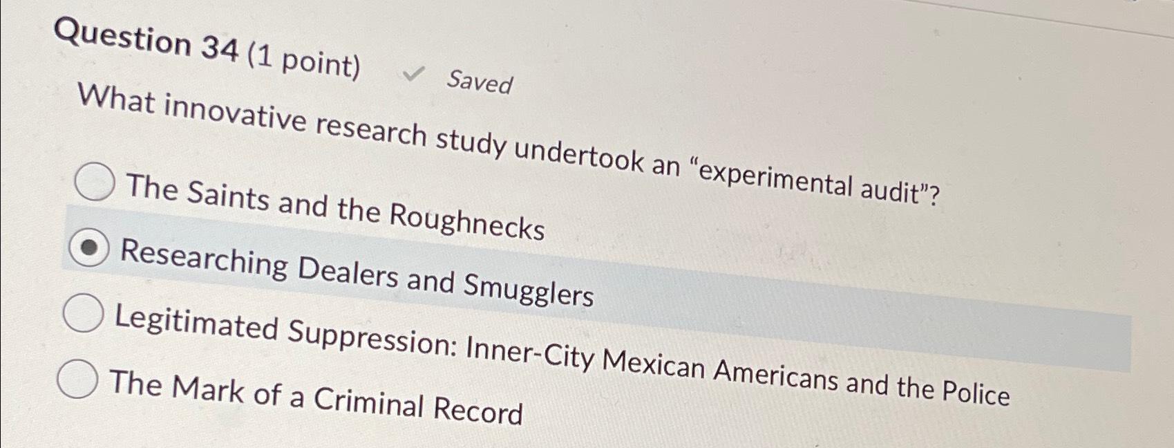 Solved Question 34 (1 ﻿point) ﻿SavedWhat innovative | Chegg.com