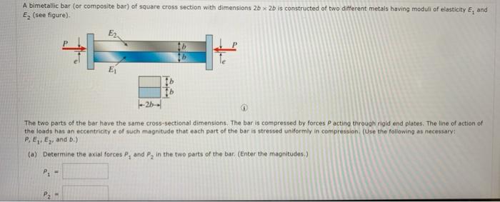 Solved A bimetallic bar (or composite bar) of square cross | Chegg.com