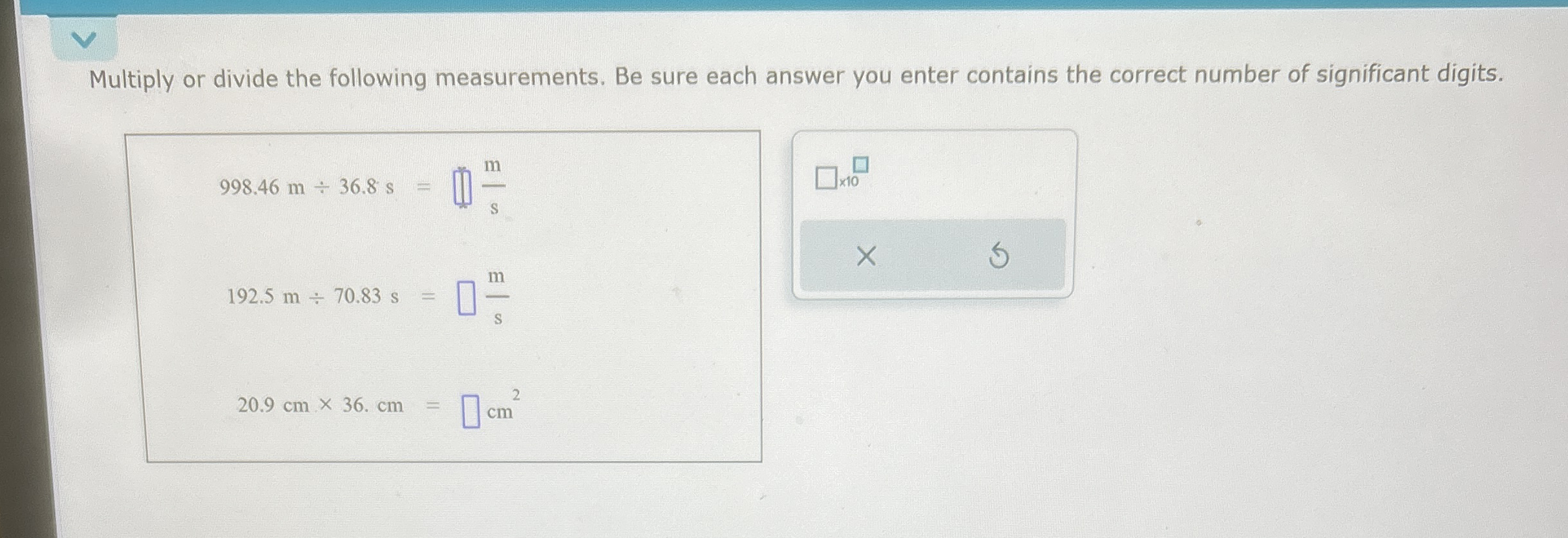 Multiply or divide the following measurements. Be | Chegg.com