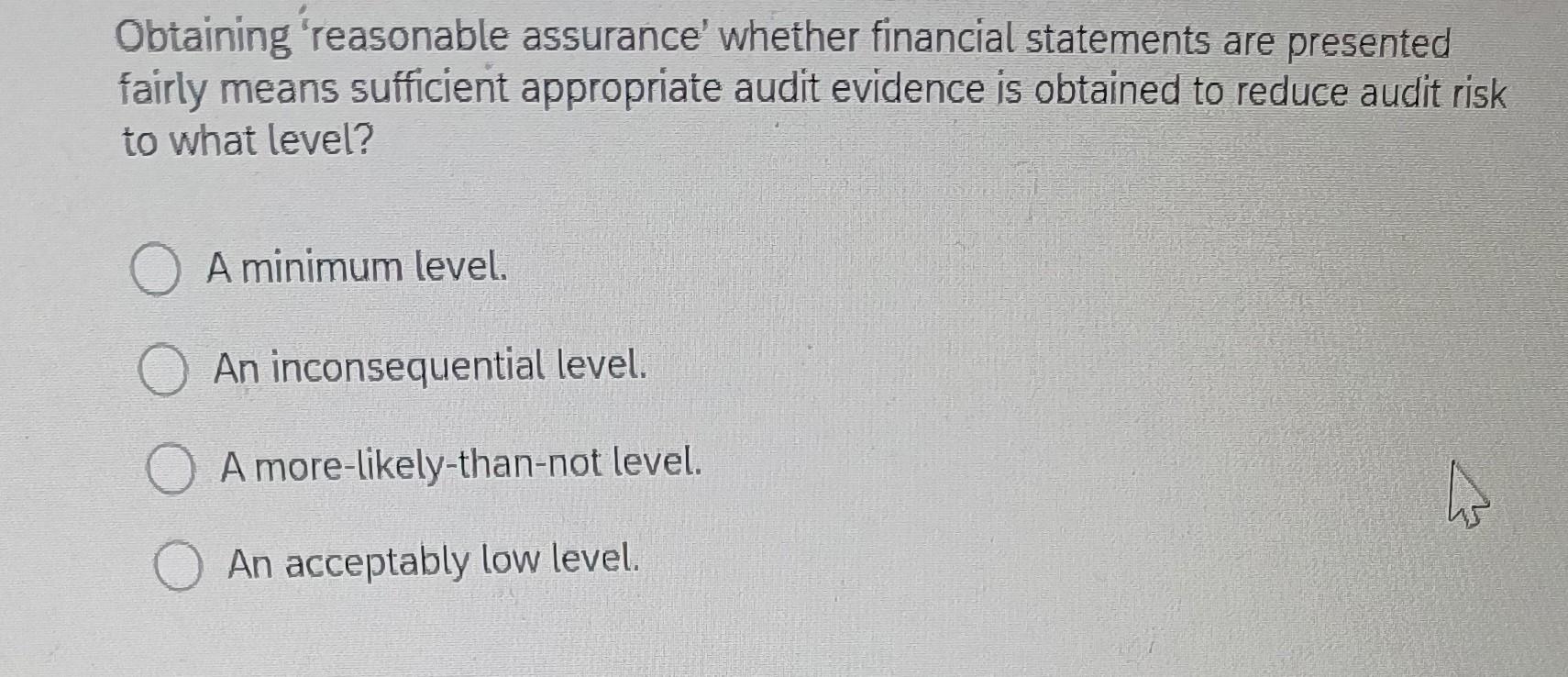 Solved Obtaining 'reasonable assurance' whether financial | Chegg.com