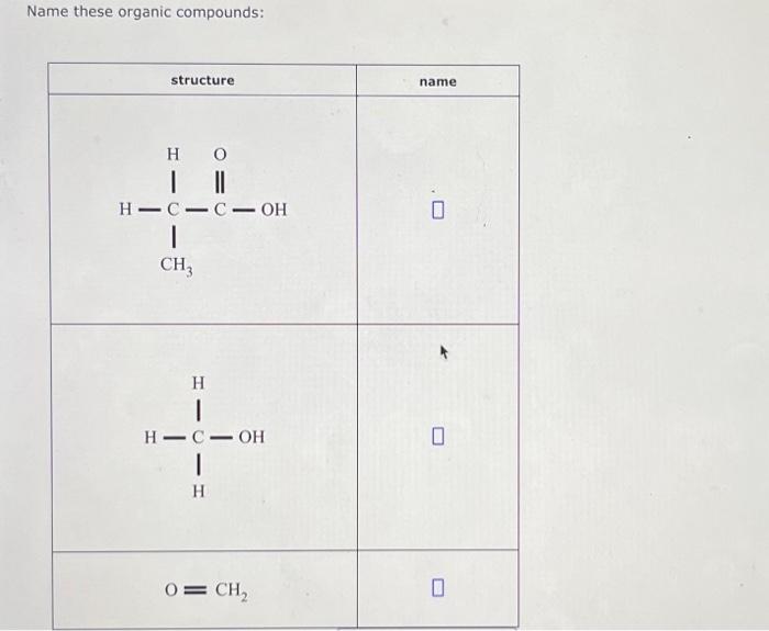 Solved Name the family to which each organic compound | Chegg.com