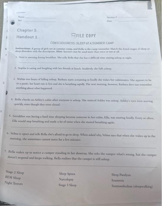 Solved 3. Within two bours of falling as leep, Barbara | Chegg.com
