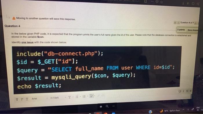 Solved In the below given PHP cod ldentify one issue with | Chegg.com