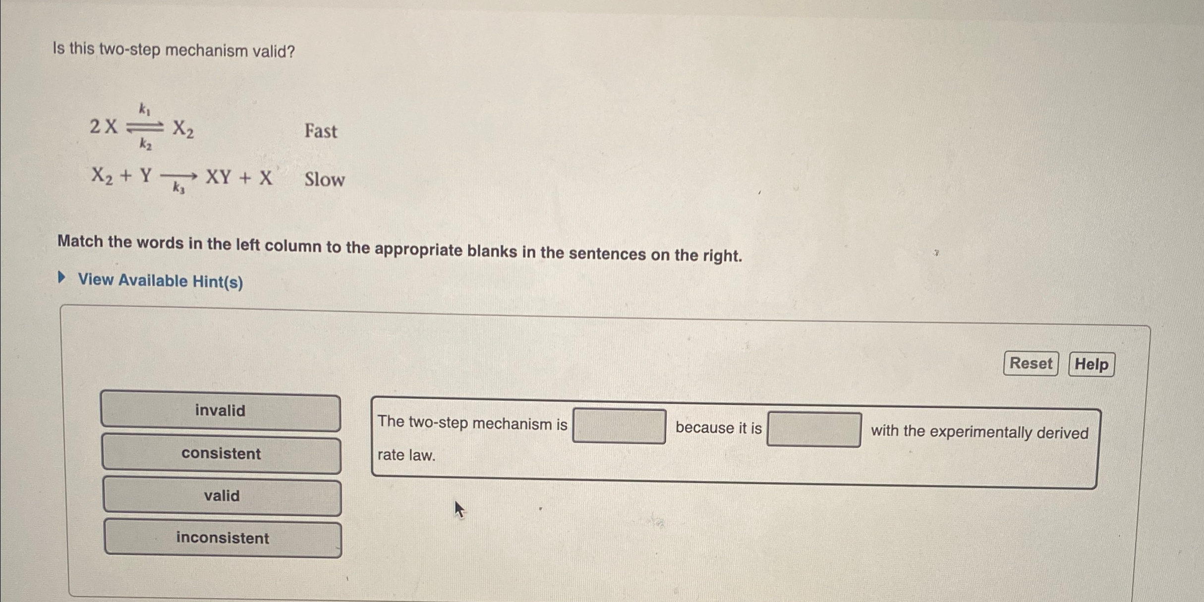 Solved Is this two-step mechanism valid?2x⇌k2k1x2 ﻿Fast | Chegg.com
