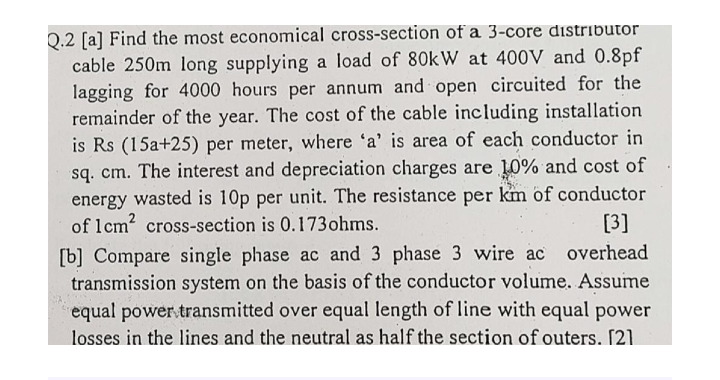 Solved Q.2 [a] Find the most economical cross-section of a | Chegg.com