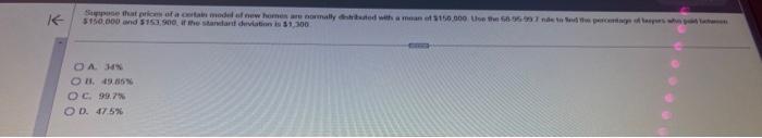 Solved stso,000 and s153,900, it the standari deviation is | Chegg.com