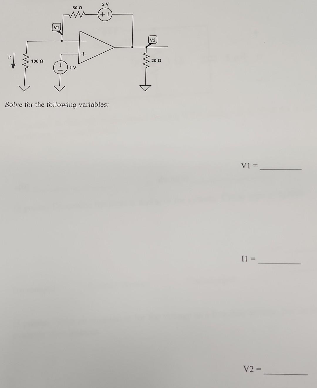 Solved Solve for the following variables: | Chegg.com