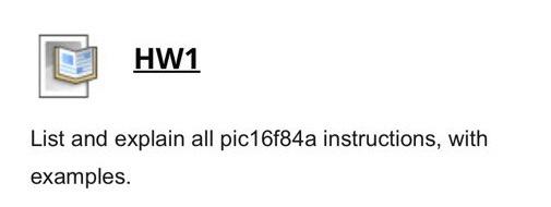 Solved List and explain all pic16f84a instructions, with | Chegg.com