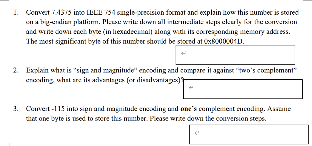 Solved Convert 7.4375 ﻿into IEEE 754 ﻿single-precision | Chegg.com