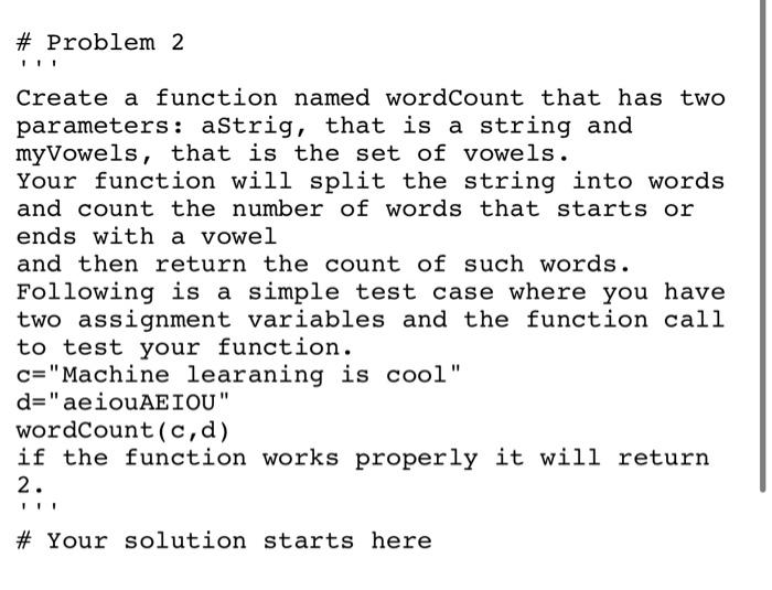 Solved Create A Function Named Wordcount That Has Two 5336