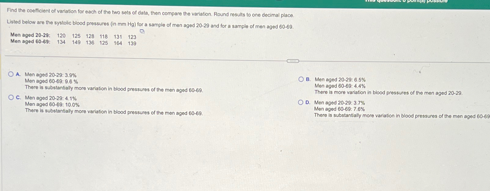 Solved Find the coefficient of variation for each of the two | Chegg.com