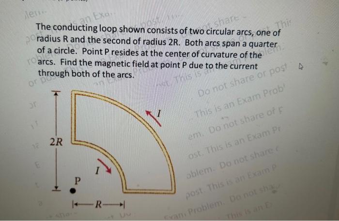 Solved The conducting loop shown consists of two circular | Chegg.com