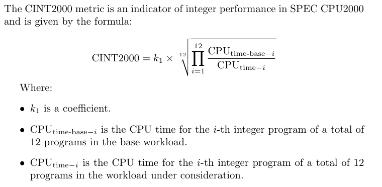Solved 1. ﻿Compare and analyze the CINT2000 ﻿metrics of | Chegg.com