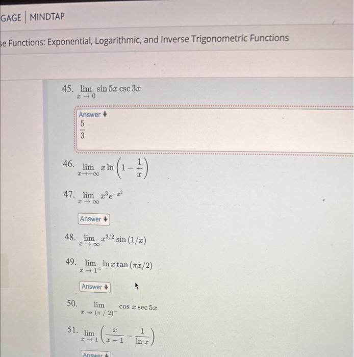 Solved Functions: Exponential, Logarithmic, and Inverse | Chegg.com
