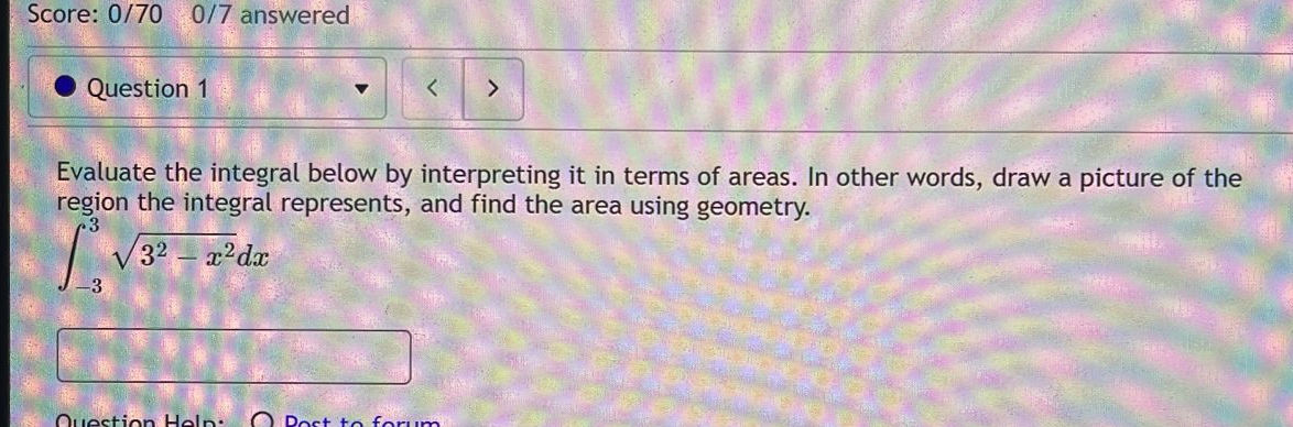 Solved Score: 070,07 ﻿answeredQuestion 1Evaluate the | Chegg.com