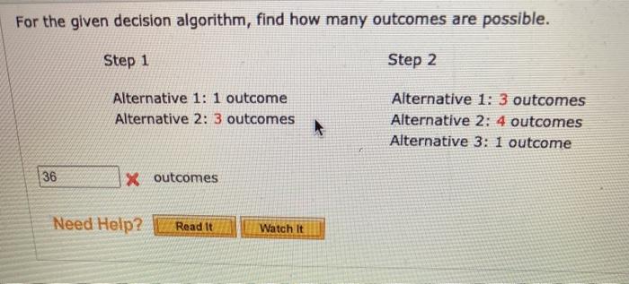 Solved For the given decision algorithm, find how many | Chegg.com
