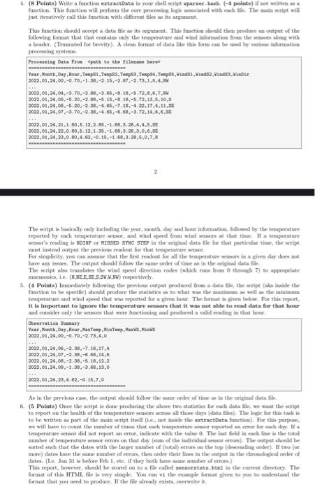 Ex. 1 Parsing sensor data loys for analysis (20 | Chegg.com