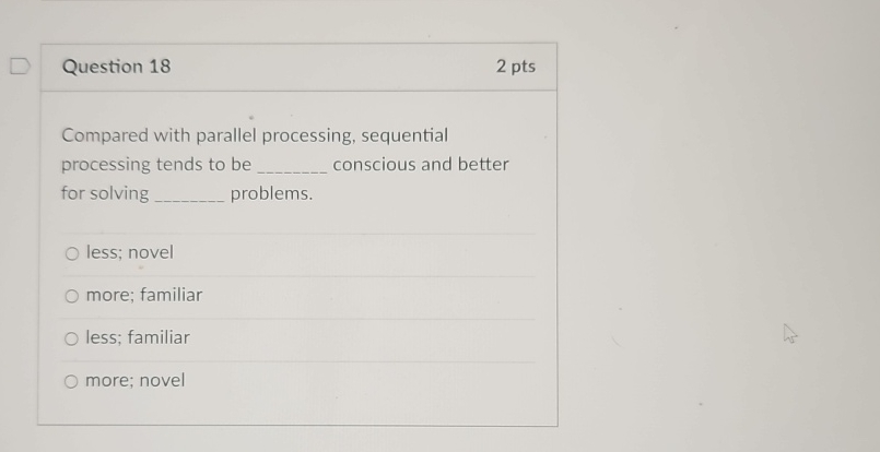 Solved Question 182 ﻿ptsCompared with parallel processing, | Chegg.com