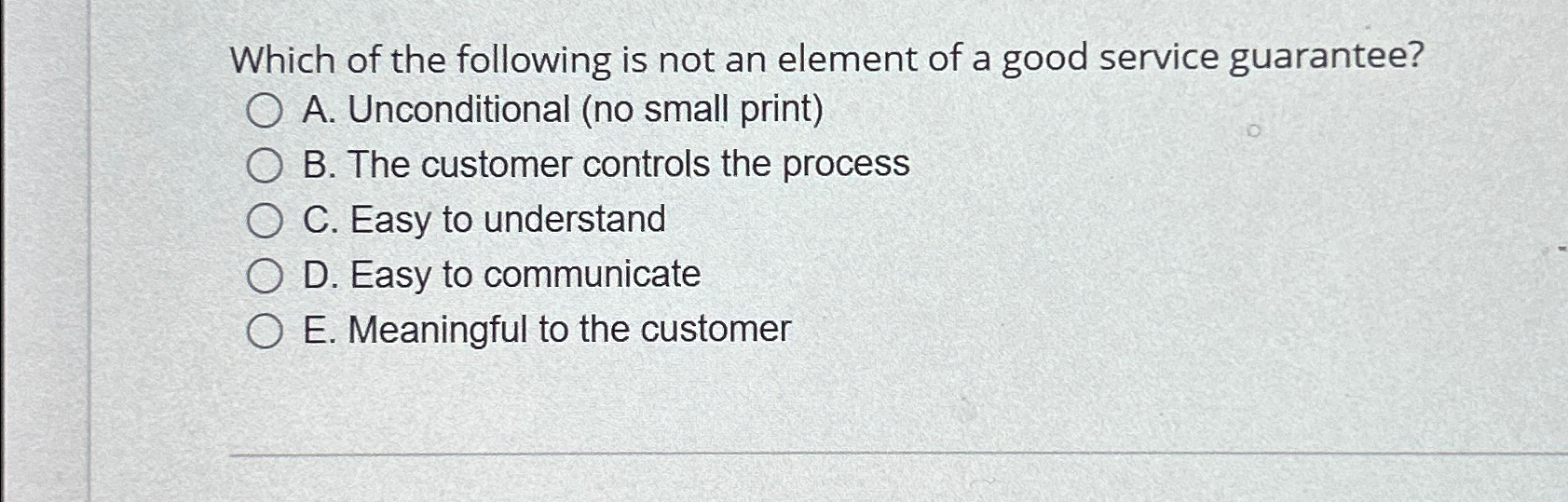 Solved Which of the following is not an element of a good | Chegg.com