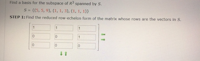 Solved Find a basis for the subspace of R3 spanned by S. S = | Chegg.com