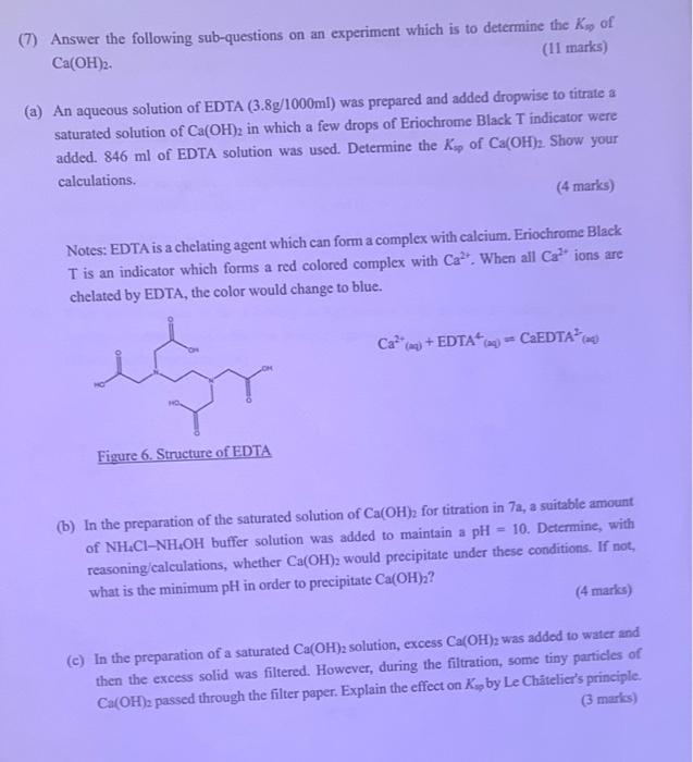 Solved (7) Answer the following sub-questions on an | Chegg.com