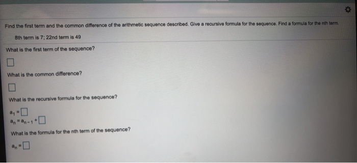 Solved Find the first term and the common difference of the | Chegg.com