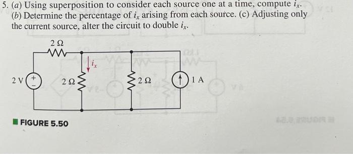 Solved 5. (a) Using superposition to consider each source | Chegg.com