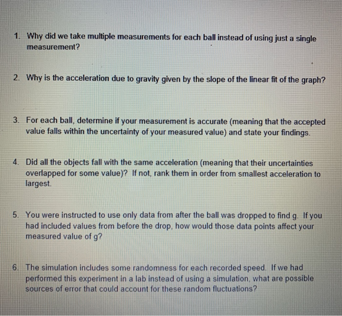 Solved Measuring g Objective To experimentally measure the | Chegg.com