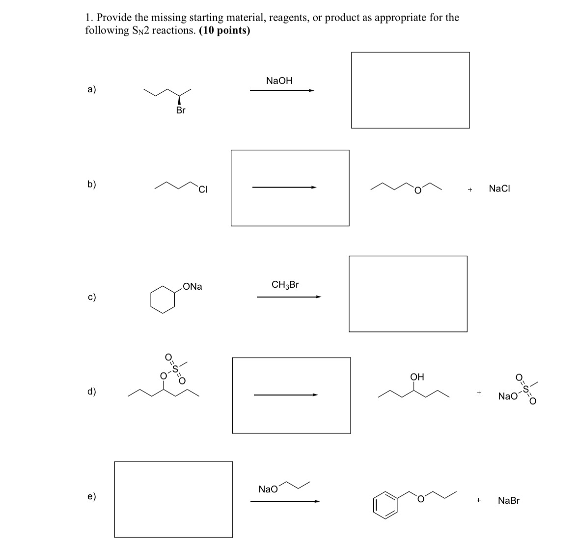 Solved Provide the missing starting material, reagents, or | Chegg.com
