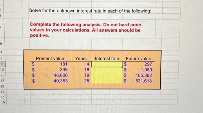 Solved Solve for the unknown interest rate in each of the | Chegg.com
