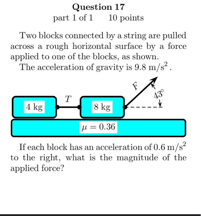 Solved Two blocks connected by a string are pulled across a | Chegg.com