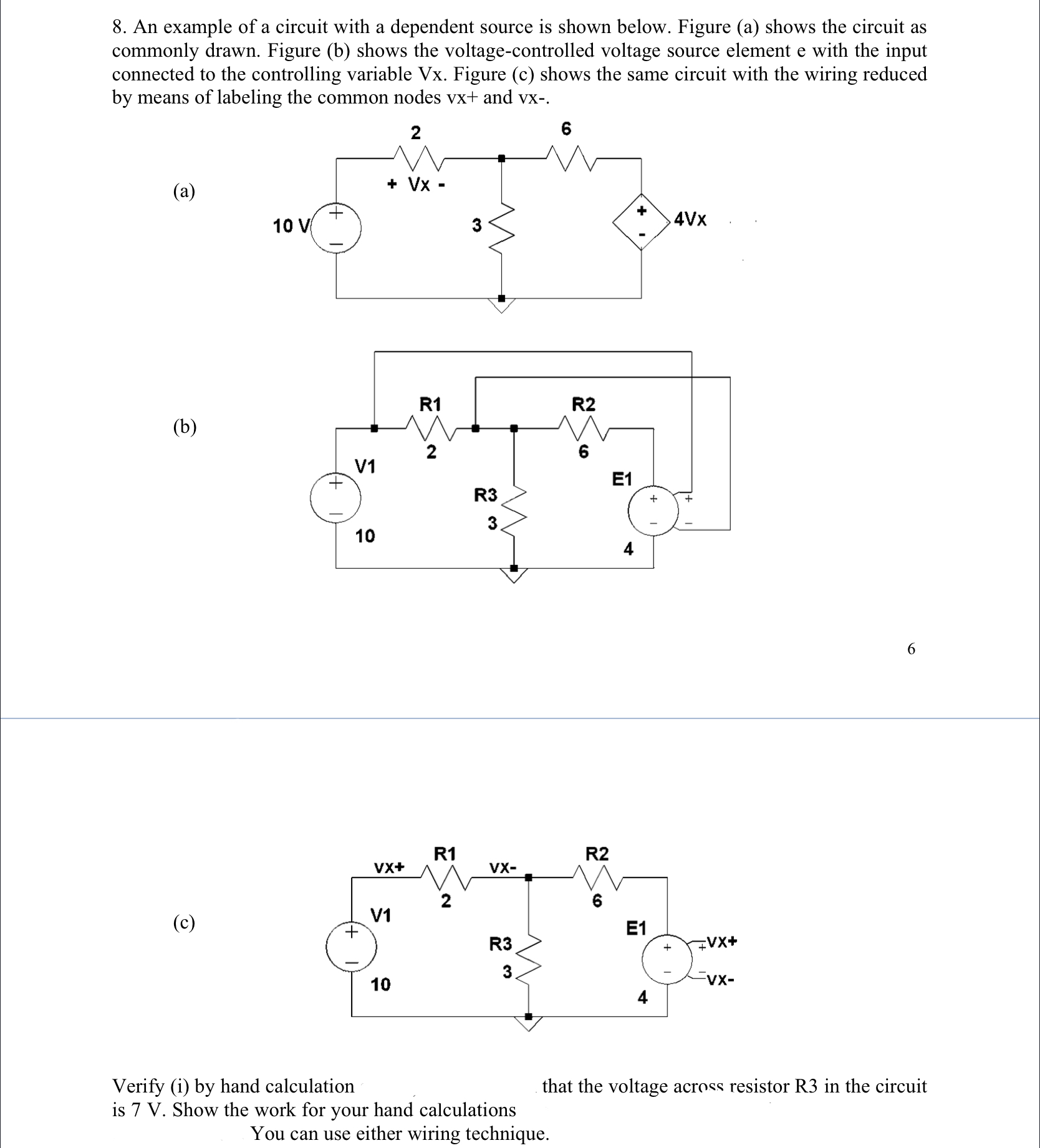 Solved An example of a circuit with a dependent source is | Chegg.com