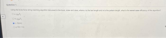 Solved Question 1 Using the brute Force matching algo | Chegg.com