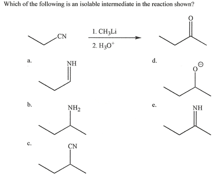 Solved Which of the following is an isolable intermediate in | Chegg.com