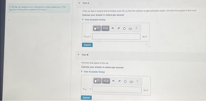 Solved Part A kg ruck mowng with a speed of 150 m/s Express | Chegg.com