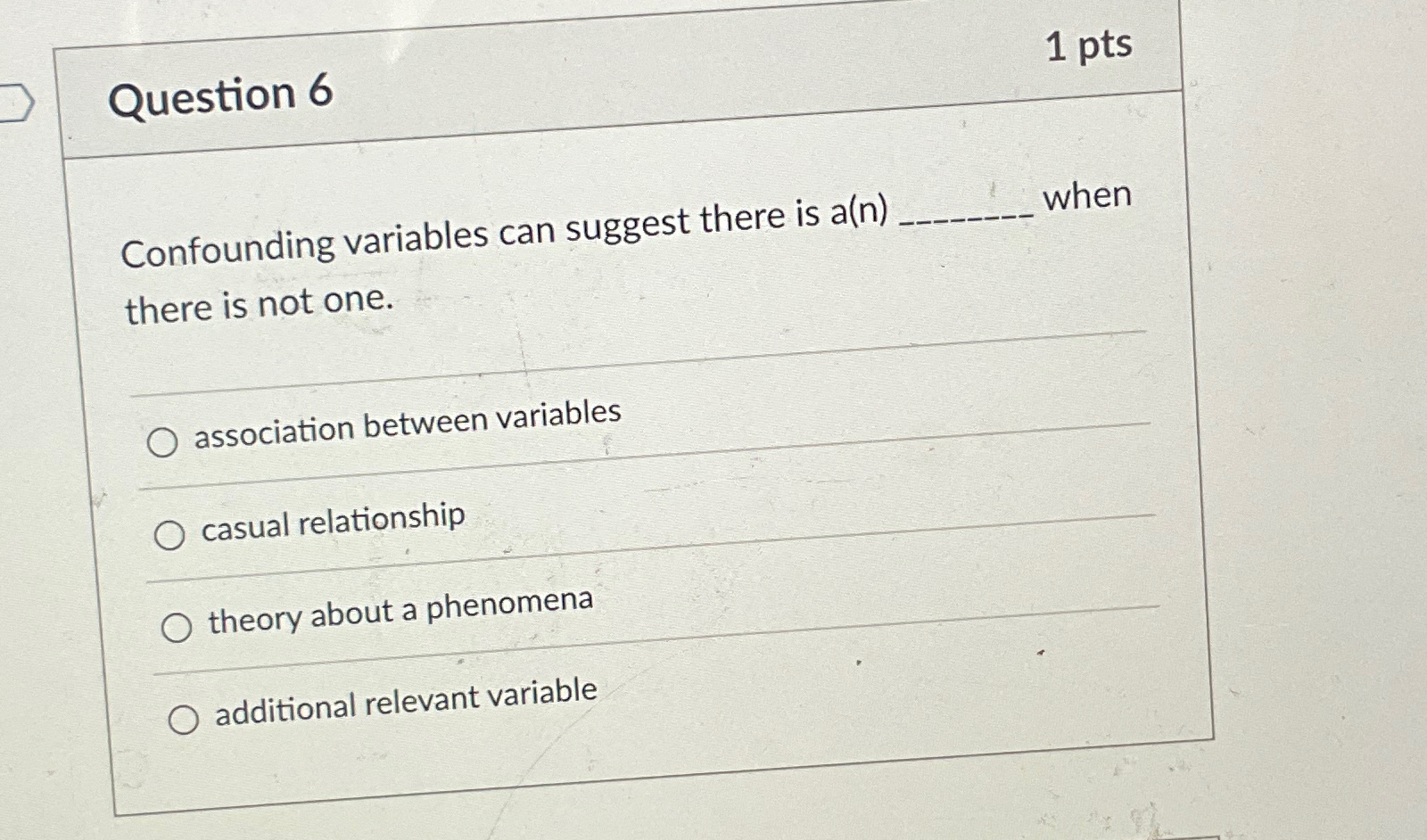Solved Question 61ptsConfounding variables can suggest there | Chegg.com