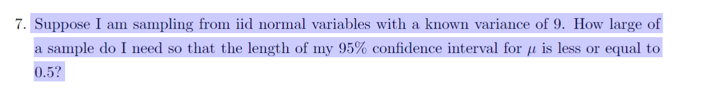 Solved Suppose I am sampling from iid normal variables with | Chegg.com
